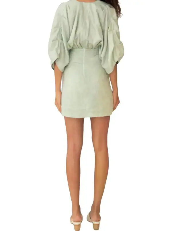 Azulu Abella Shell-embellished Mini Dress - Green