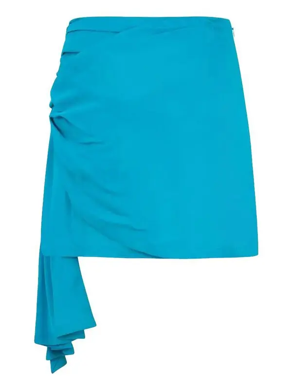 Alberta Ferretti Asymmetric Draped Mini Skirt - Blue