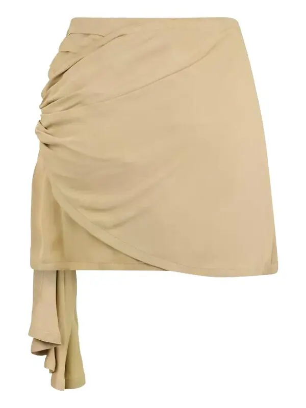 Alberta Ferretti Draped Wrap Mini Skirt - Neutrals