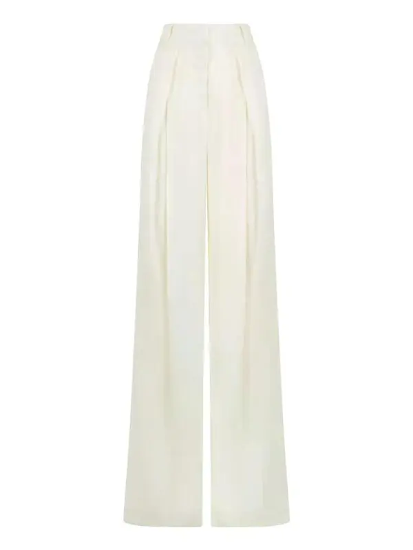 Alberta Ferretti High-waisted Wide-leg Trousers - White