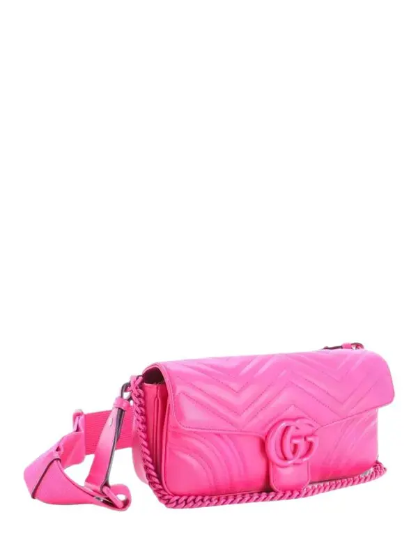 Gucci Gg Marmont Matelassé Leather Flap Bag - Pink