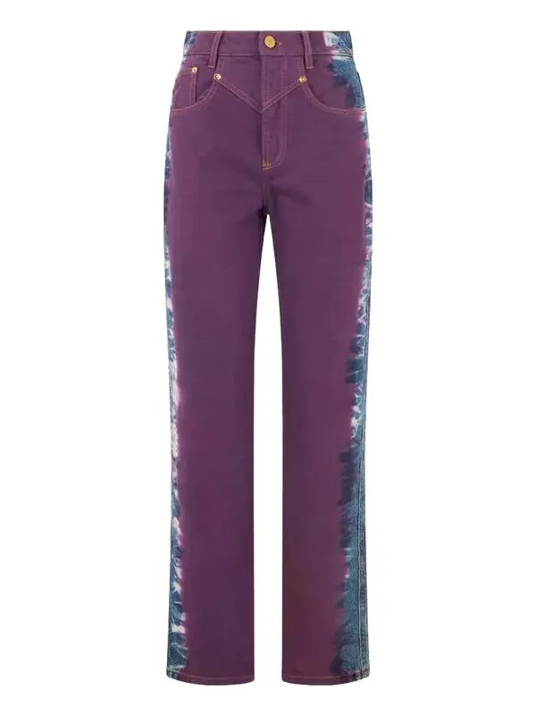 Alberta Ferretti Straight-leg Jeans With Tie-dye Detail - Purple