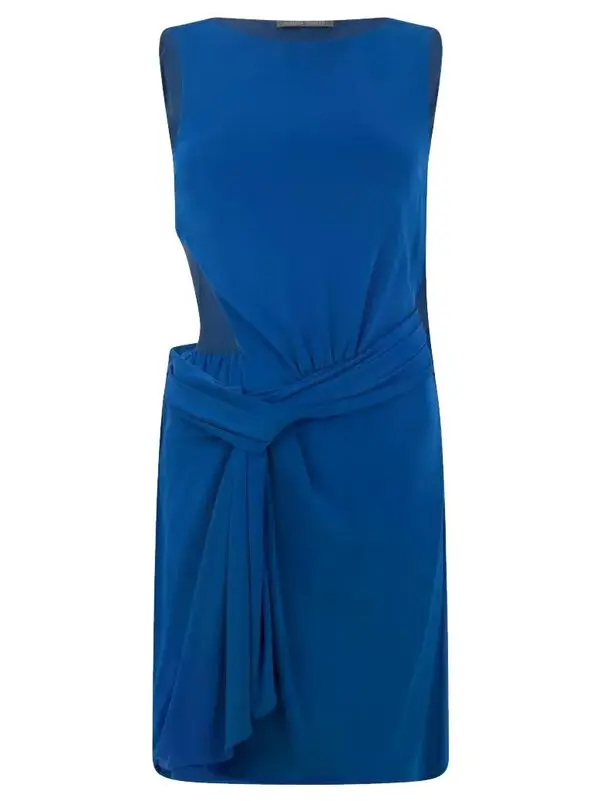 Alberta Ferretti Sleeveless Knot Detail Party Dress - Blue