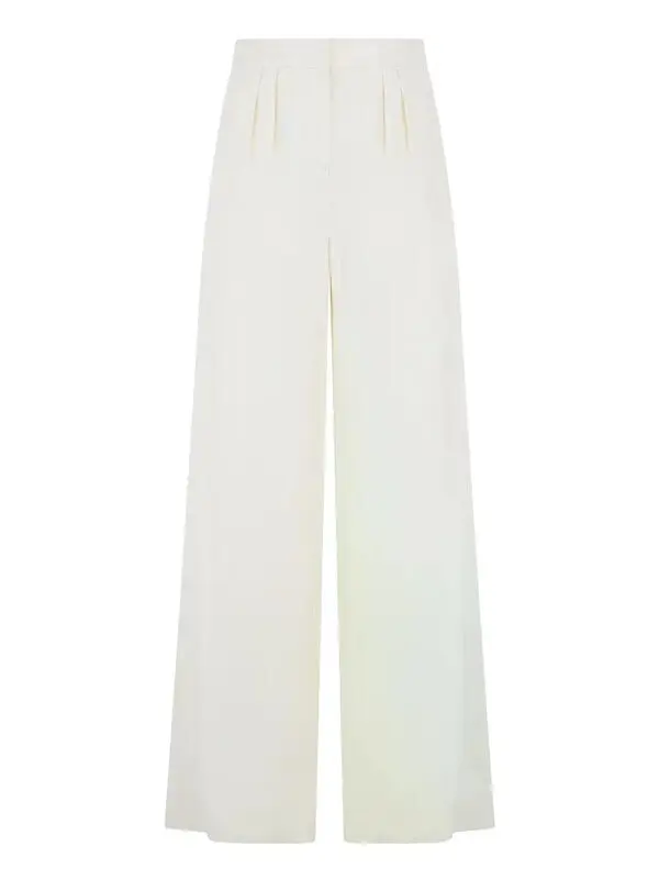 Alberta Ferretti Pleated Wide-leg High-waisted Trousers - White
