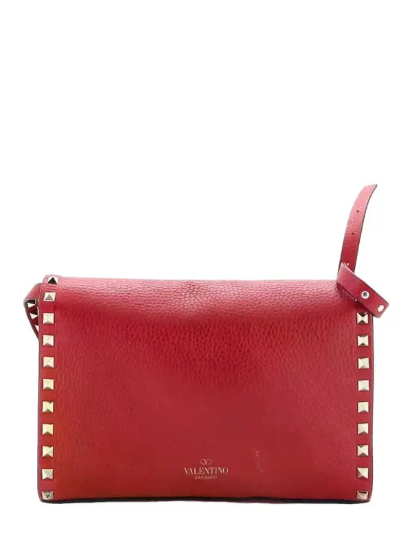 Valentino Garavani Rockstud Flap Leather Crossbody Bag - Red
