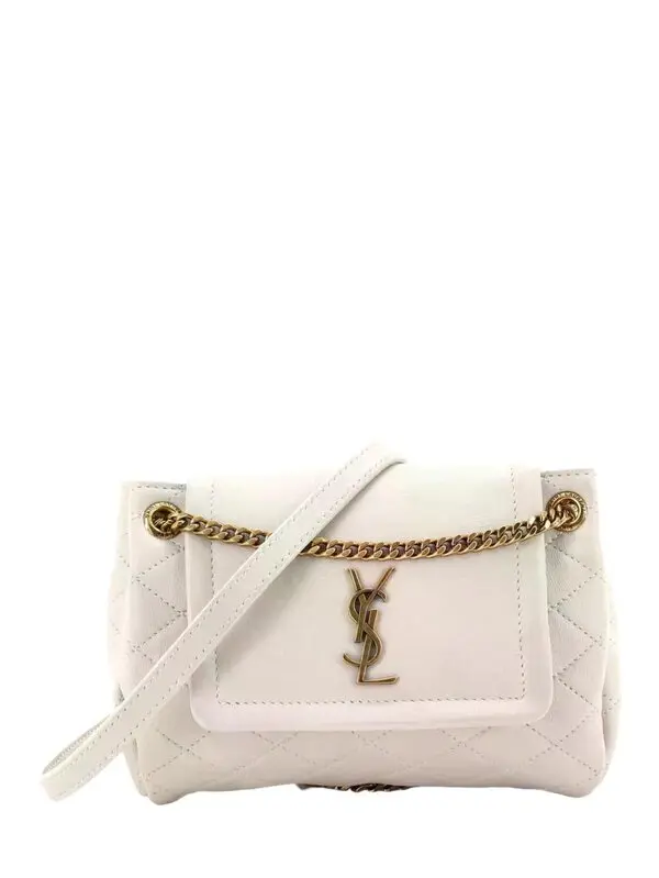 Saint Laurent Nolita Satchel Quilted Leather Mini Crossbody Bag - Neutrals