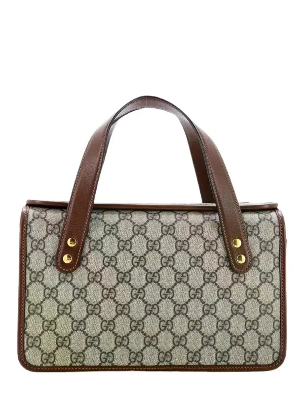 Gucci Horsebit 1955 Boston Bag Gg Coated Canvas Small Satchel - Brown