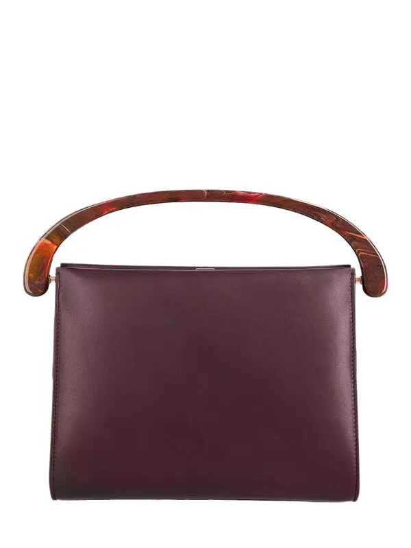 Dries Van Noten Medium Leather Bag With Resin Top Handle - Red