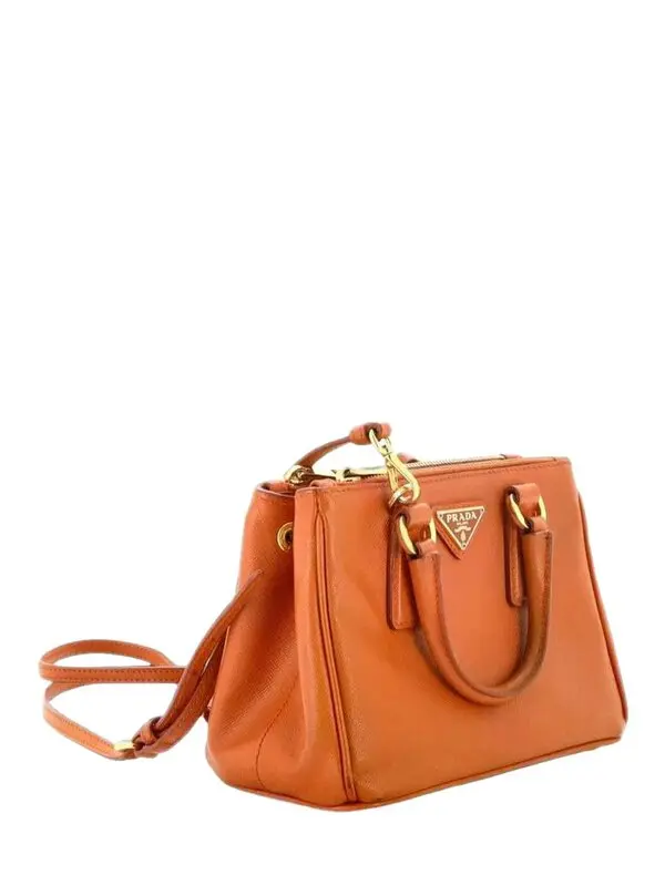 Prada Saffiano Leather Mini Satchel - Orange