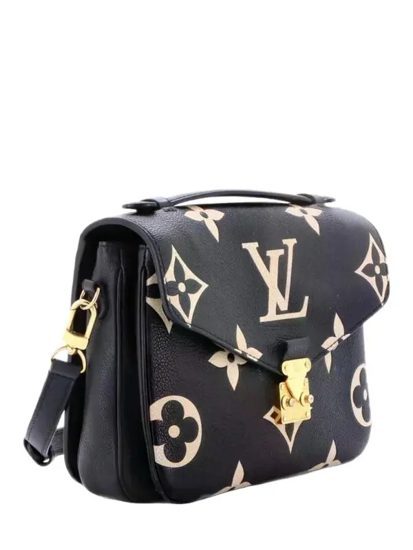 LOUIS VUITTON Pochette Metis Bicolor Monogram Empreinte Giant Crossbody Bag - Black