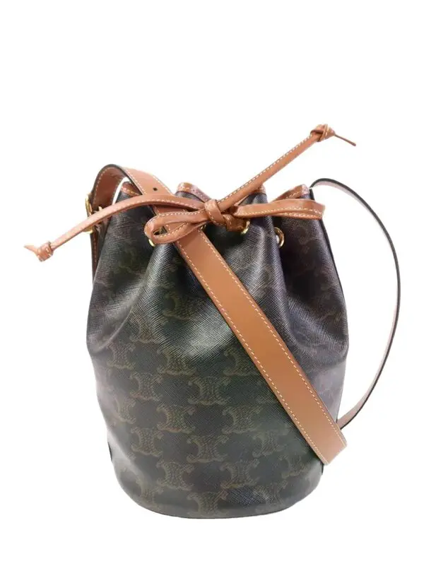 Celine Triomphe Drawstring Bucket Bag - Brown