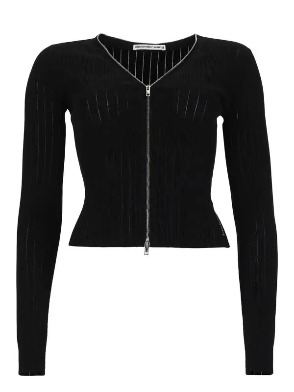 Alexander Wang Cardigan Pointelle - Black