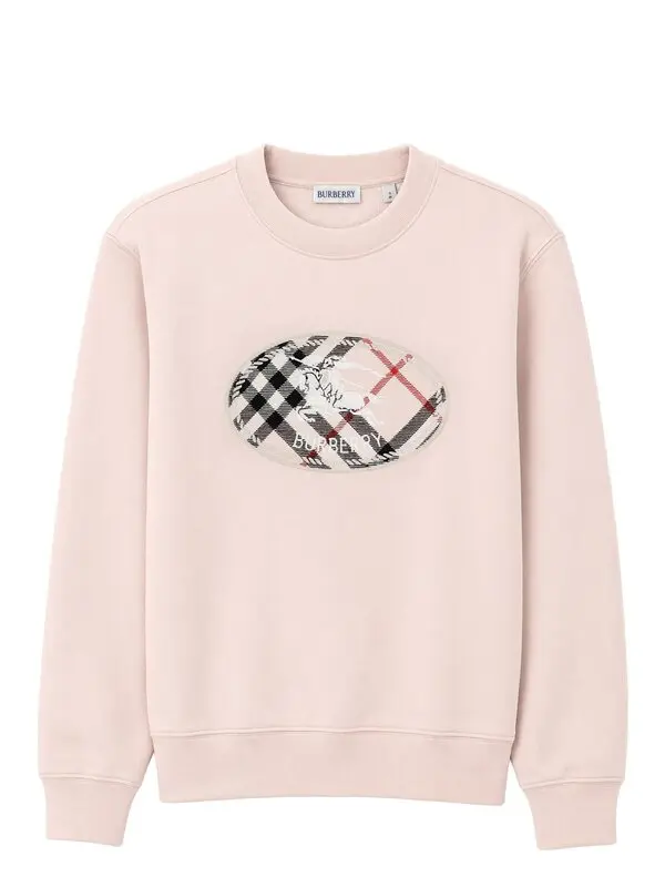 Burberry Caroline" Sweatshirt With Check Insert - Pink