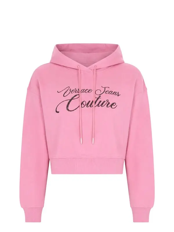 Versace Felpa Cropped Con Logo - Pink