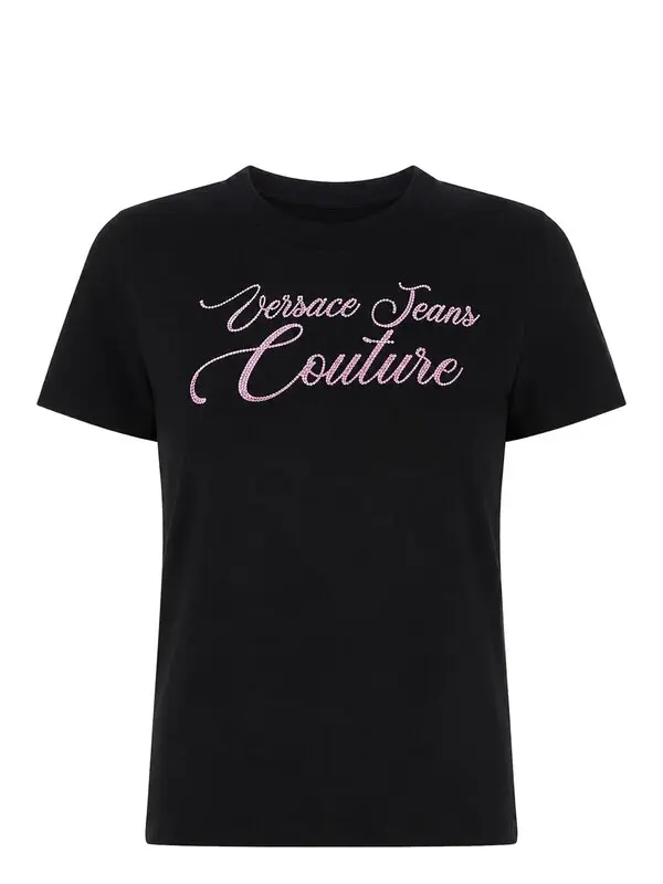 Versace T-shirt With Logo Embellishment - Black