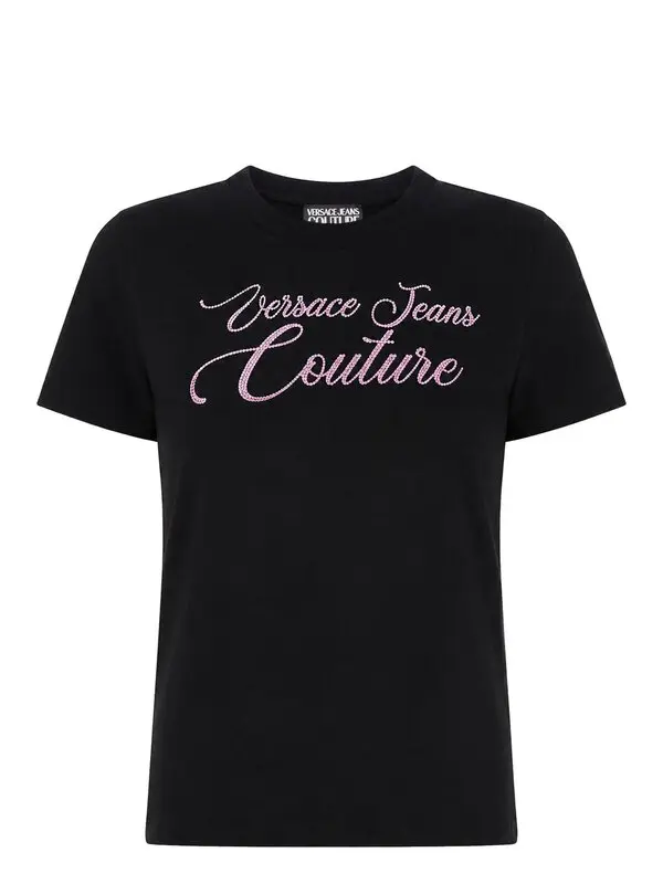 Versace T-shirt With Logo Embellishment - Black