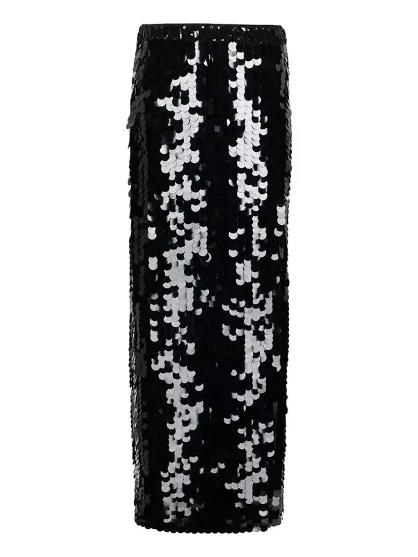P.a.r.o.s.h Gonna Con Macro Sequined Skirt - Black