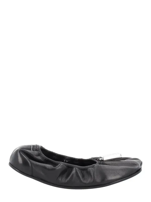 MAISON MARGIELA Leather Ballerina Flats With Lock Detail - Black