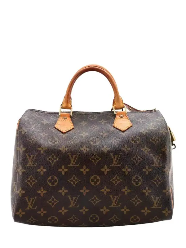 LOUIS VUITTON Speedy Monogram Canvas Satchel - Brown