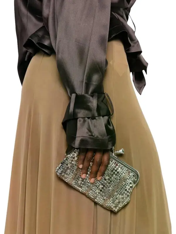 ANYA HINDMARCH Maud Sequin Embellished Frame Clutch Bag - Silver