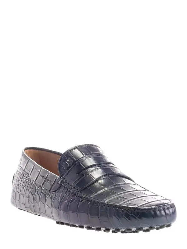 TOD'S Crocodile-effect Loafers - Blue