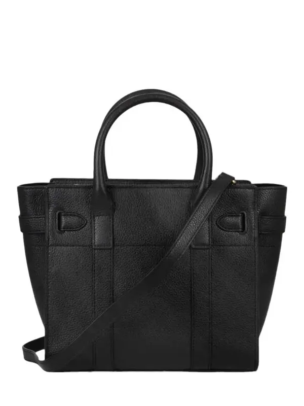 Mulberry Mini Zipped Bayswater Grained Tote Bag - Black