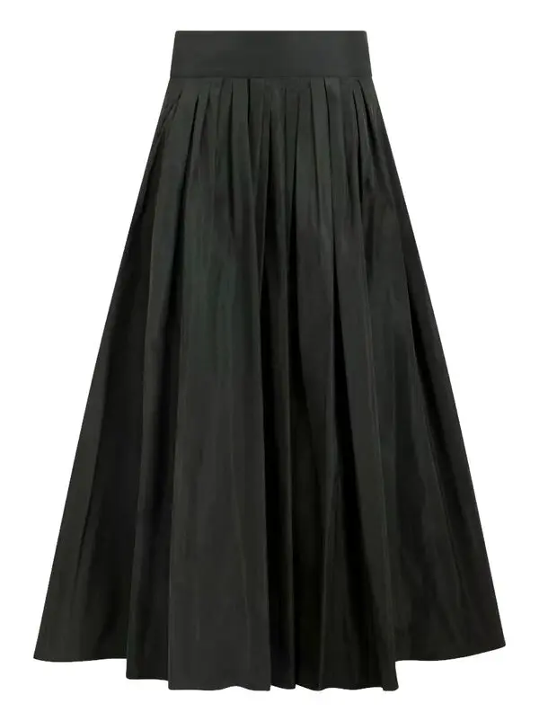 Max Mara Pleated A-line Skirt - Green