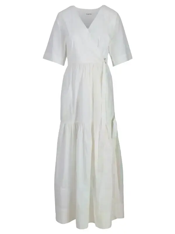 P.a.r.o.s.h Short-sleeves Maxi Dress - White
