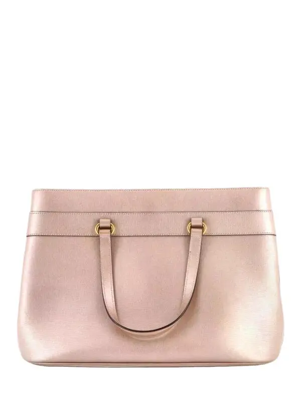 Gucci Convertible Leather Medium Tote Bag - Metallic