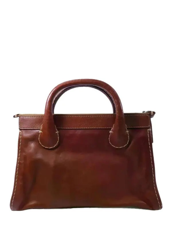 Chloé Leather Tote Bag With Buckle Detail - Brown