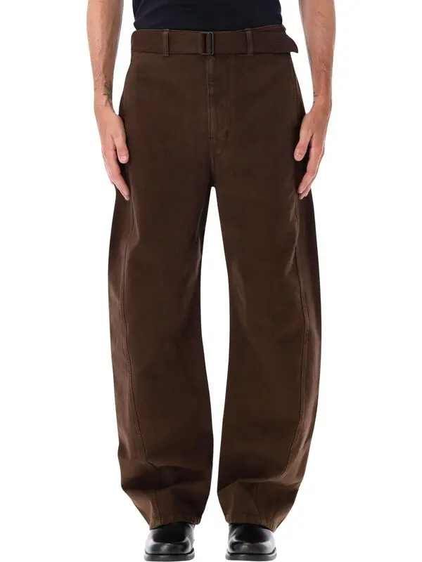 LEMAIRE Twisted Belted Straight-leg Pants - Ristretto