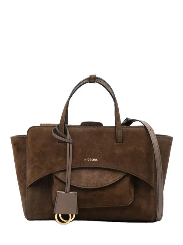HIDESINS Medium Leather Flap Tote Bag - Brown
