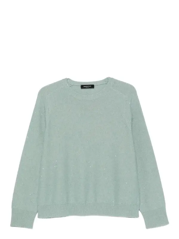 Fabiana Filippi Wool And Silk Blend Sweater With Sequin Embellishments - Green