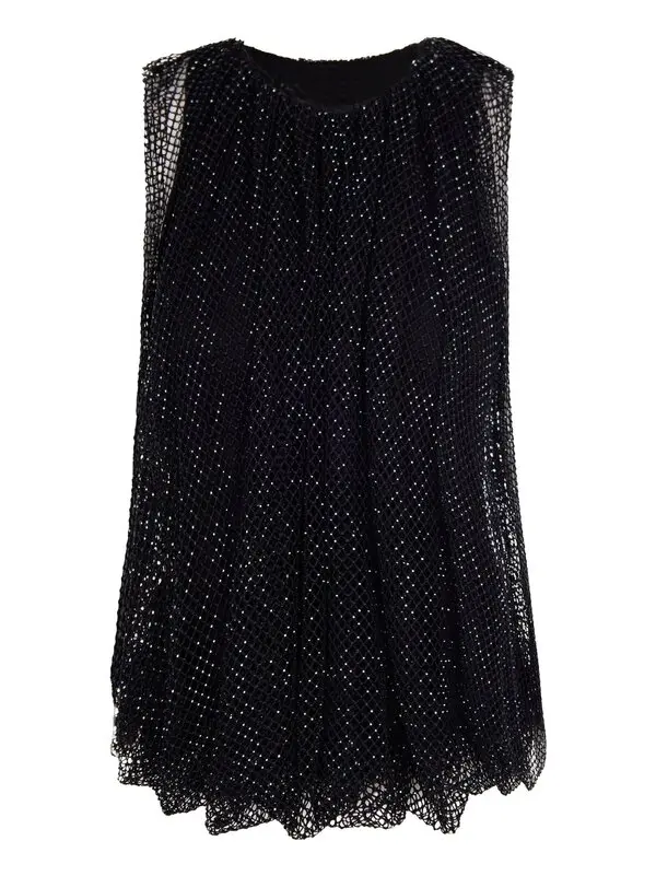 Sportmax Sleeveless Open-knit A-line Dress - Nero