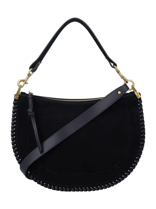 Isabel Marant Étoile Suede Calf Leather Shoulder Bag - Nero