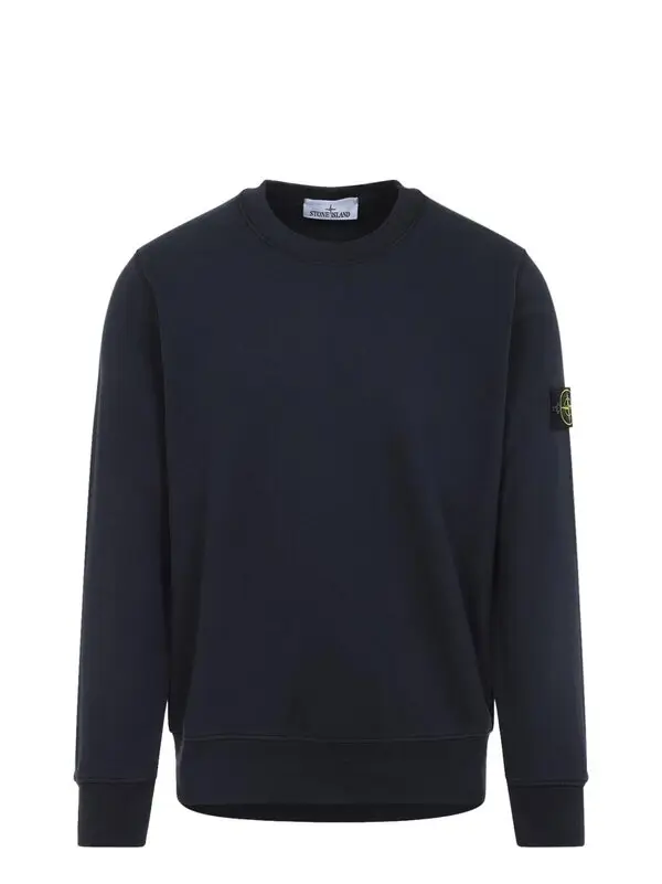 Stone Island Stonewashed Cotton Crewneck Sweatshirt - Blue