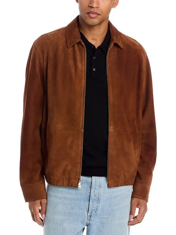 Rag & Bone Harrington Suede Jacket - Chestnut