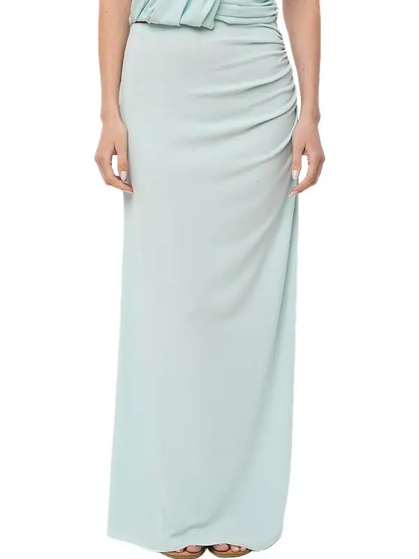 THE BURGESS COLLECTION The Viv Ruched Maxi Skirt - Sky