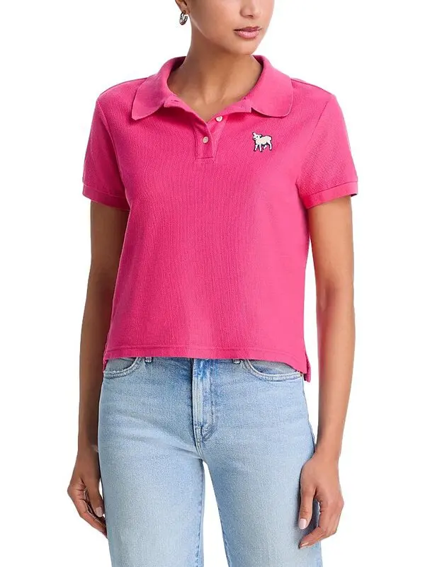 MOTHER The Split Short Sleeve Match Top - Honeysuckle
