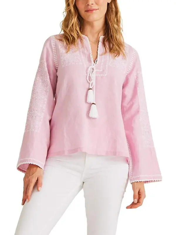 Calypso St. Barth Cassandra Top - Pink/white