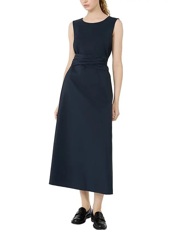Max Mara Wkdgentile Ruched Waist Dress - Navy
