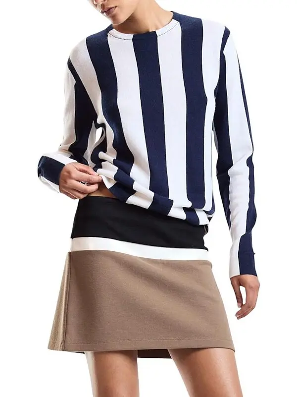 Cynthia Rowley Striped Pullover Sweater - Navy