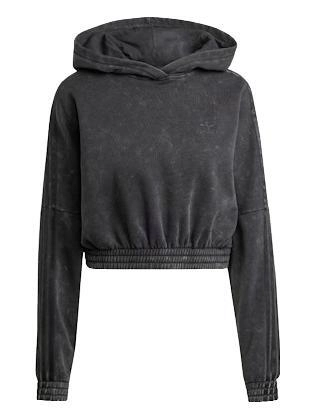 Adidas Cropped Oversized Zip Hoodie - Black