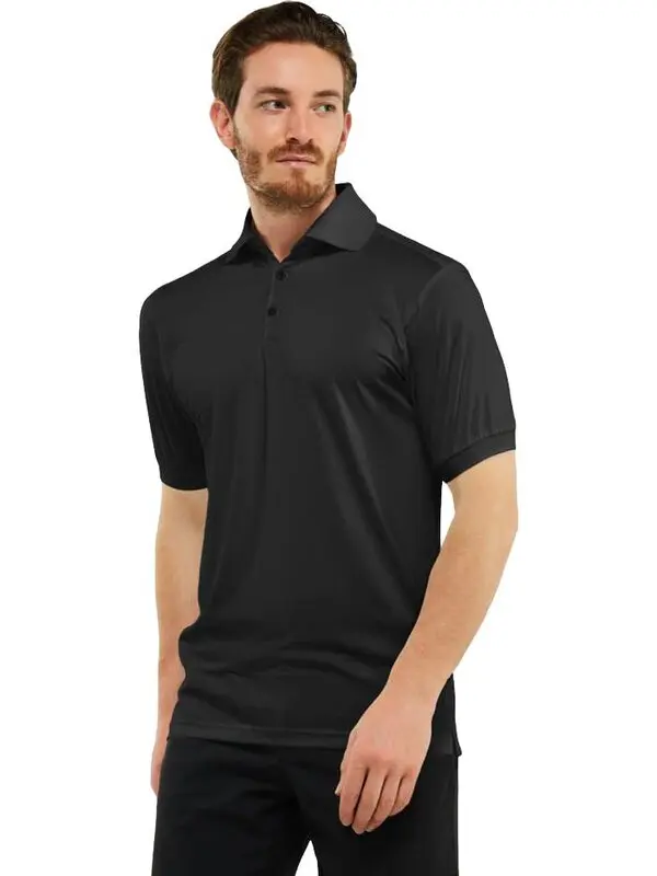 MIO MARINO Lightweight Performance Stretch Golf Polo Shirt - Black