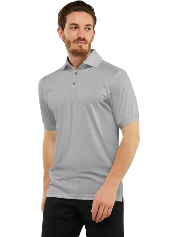 MIO MARINO Lightweight Performance Stretch Golf Polo Shirt - Gray