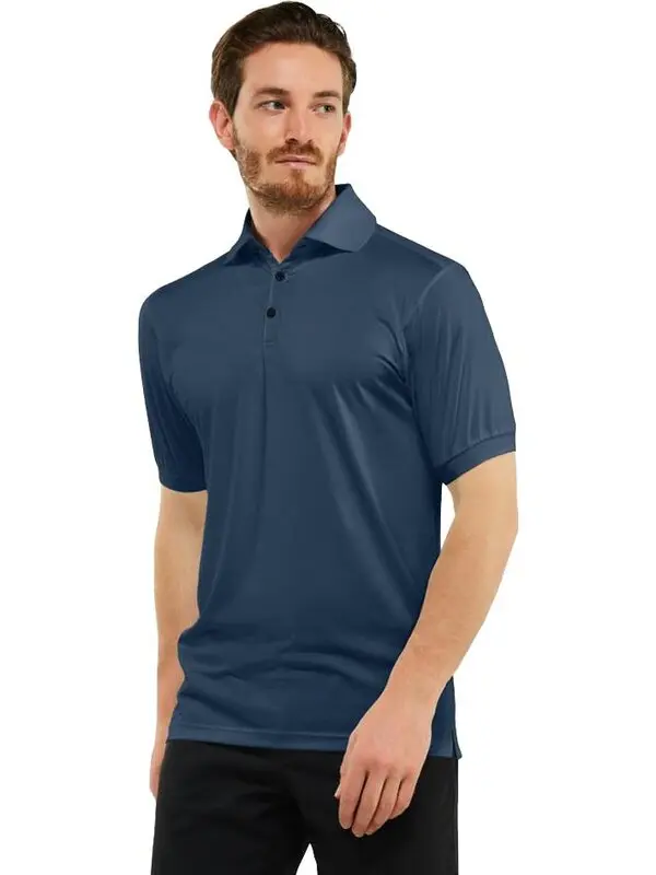 MIO MARINO Lightweight Performance Stretch Golf Polo Shirt - Navy