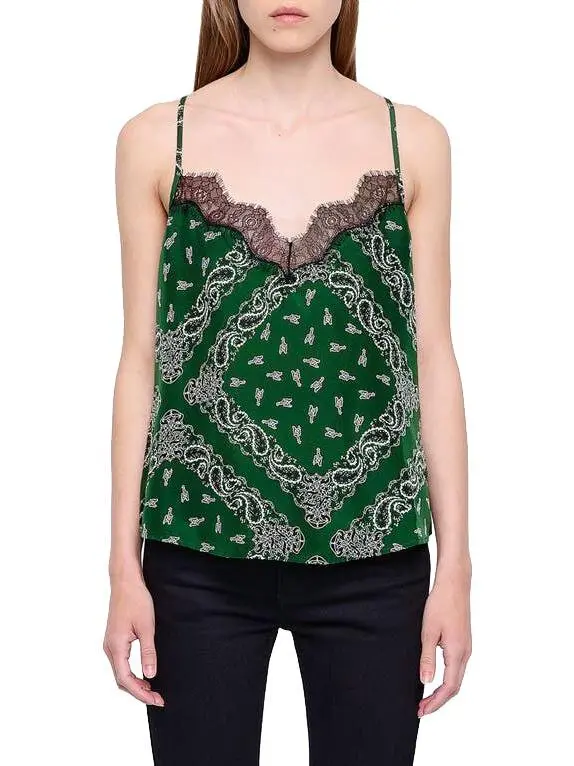 Zadig&Voltaire Cespa Silk Bandana Camisole - Meadow