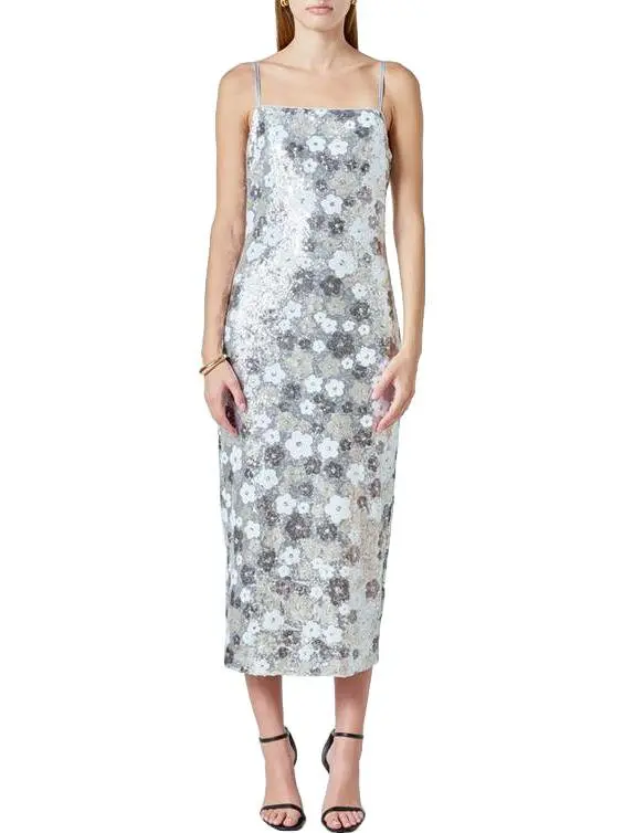 Endless Rose Sequin Sleeveless Maxi Dress - Silver