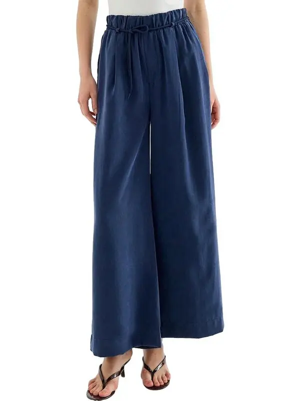 MONLICIA Calira 100% Modal High-waist Wide-leg Pants - Blue