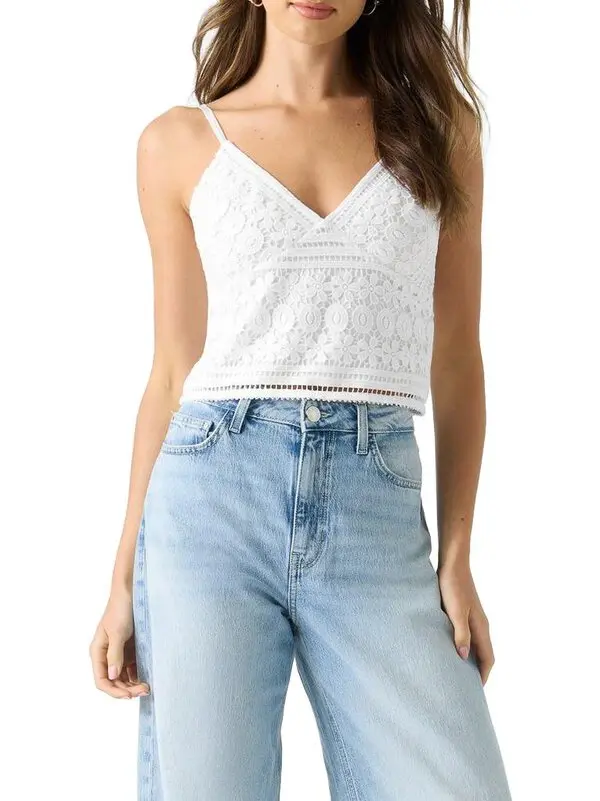 Guess Natasha Lace Cami Top - White